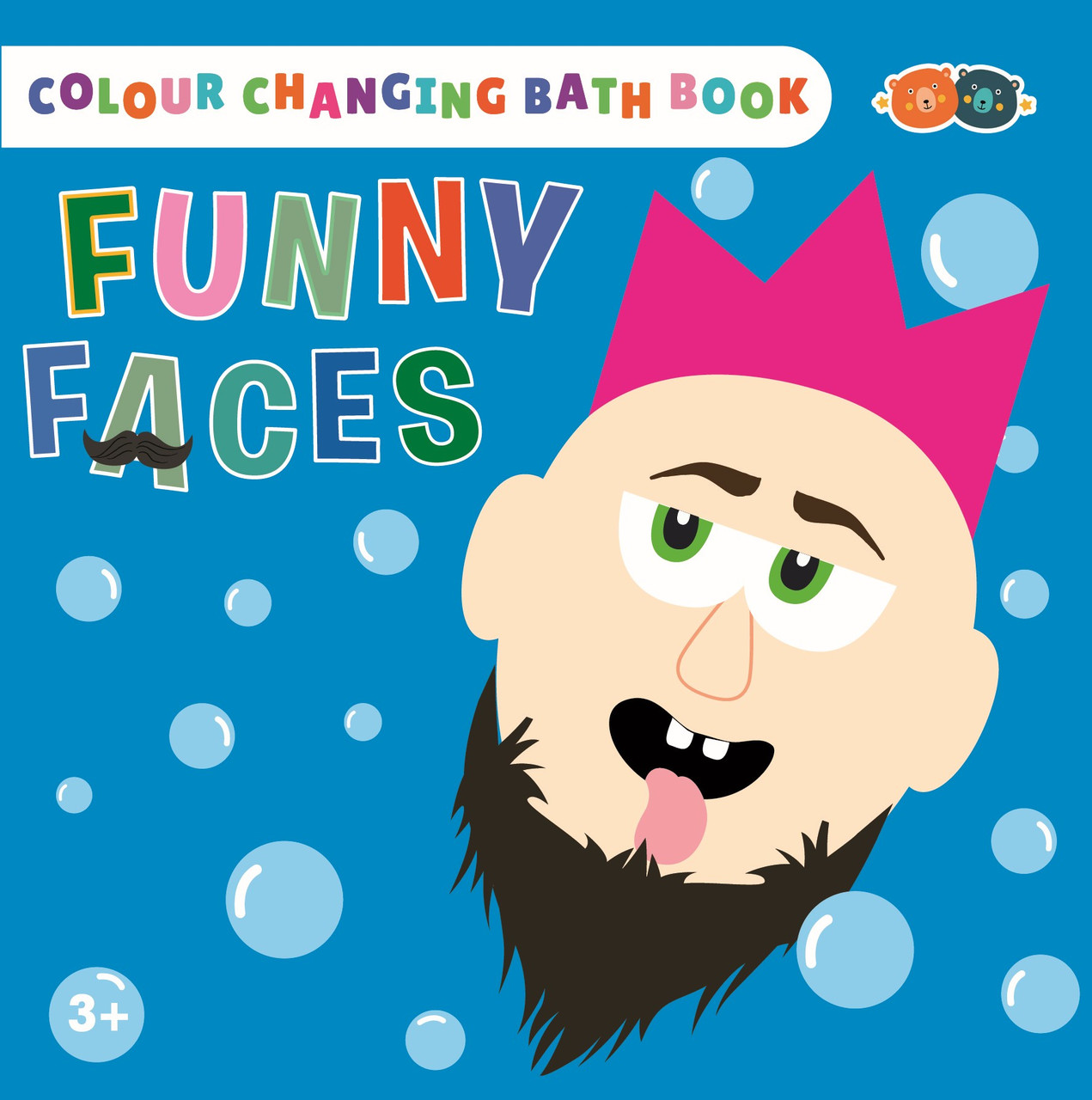 COLOUR CHANGING BATH BOOK & STICKERS - FUNNY FACES