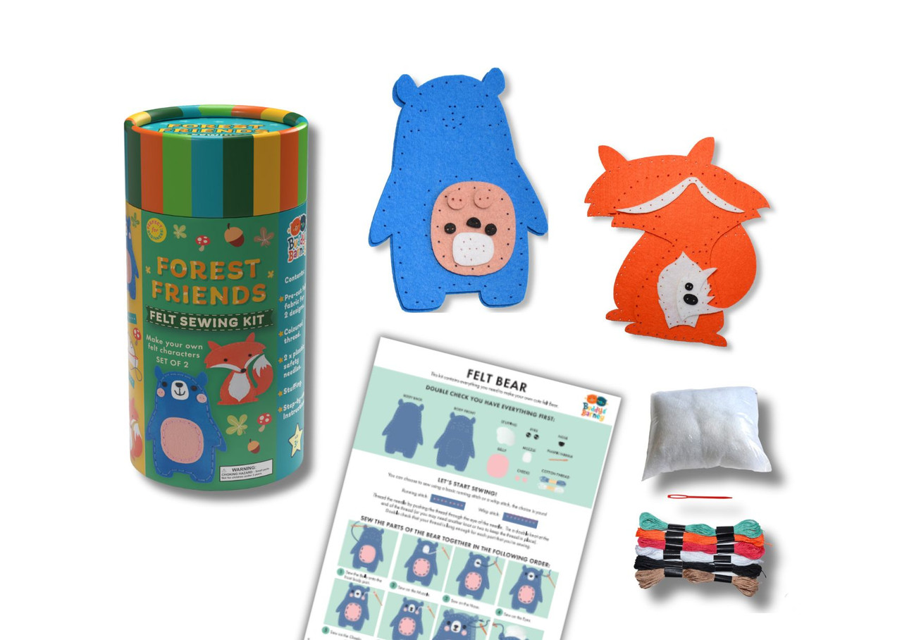 FELT SEWING KIT TUBE - FOREST FRIENDS