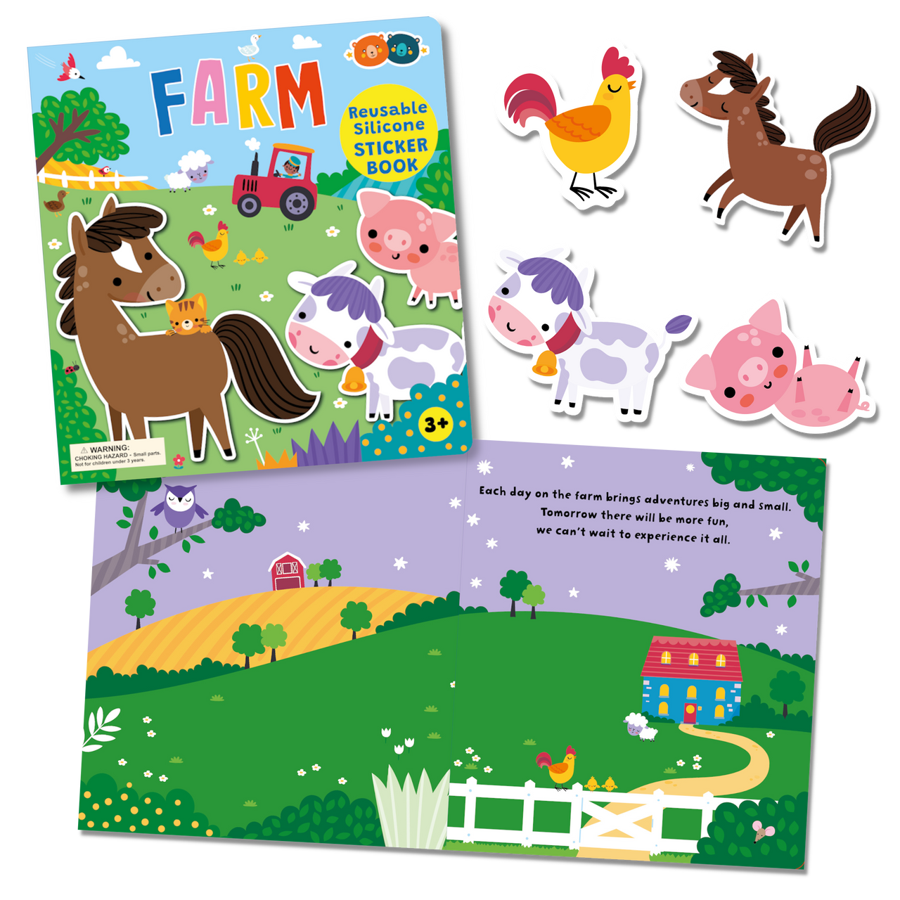 SILICONE STICKER BOOK - FARM