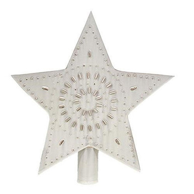 9" White Star Tree Topper | Santa's Holiday Christmas World
