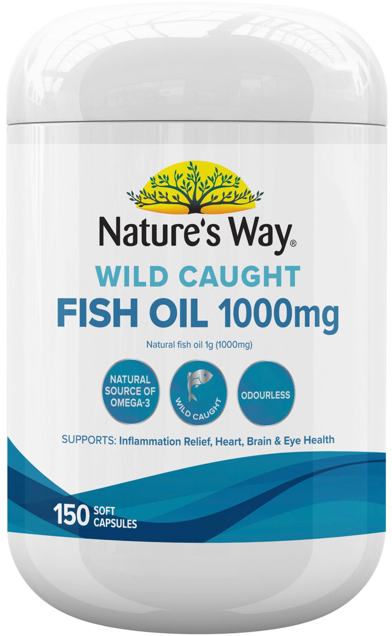 Nature's Way Wild Caught Fish Oil 1000mg 150 Caps x 3 Pack on sale!