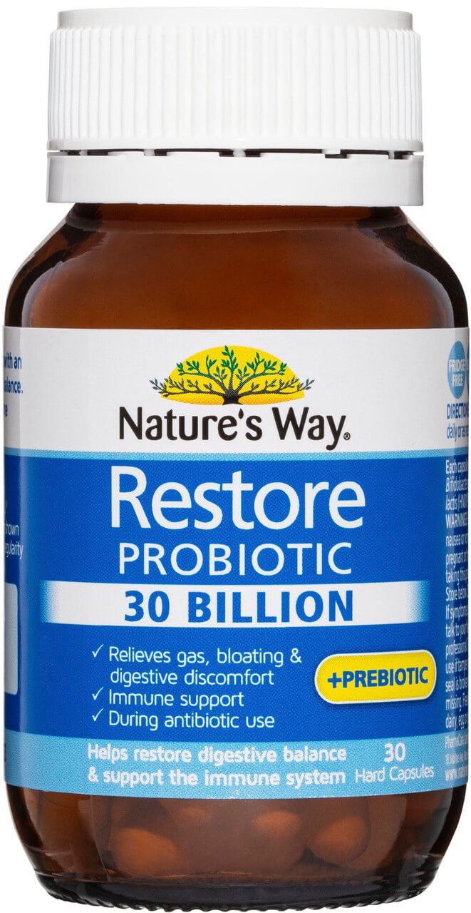 Nature's Way Restore Probiotic 30 Billion 30 Caps x 3 Pack on sale!