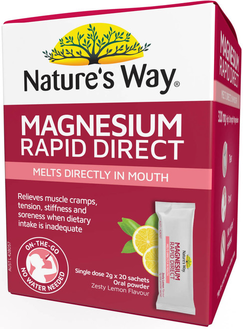 Nature's Way Magnesium Rapid Direct 20 x 2g Sachets x 3 Pack on sale!