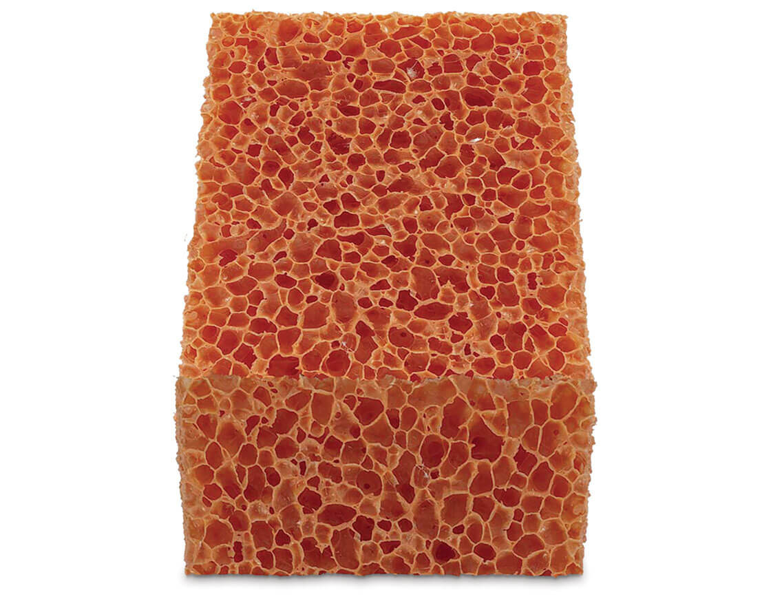 Kryolan rubber pore stipple sponge large, orange - Ellisons