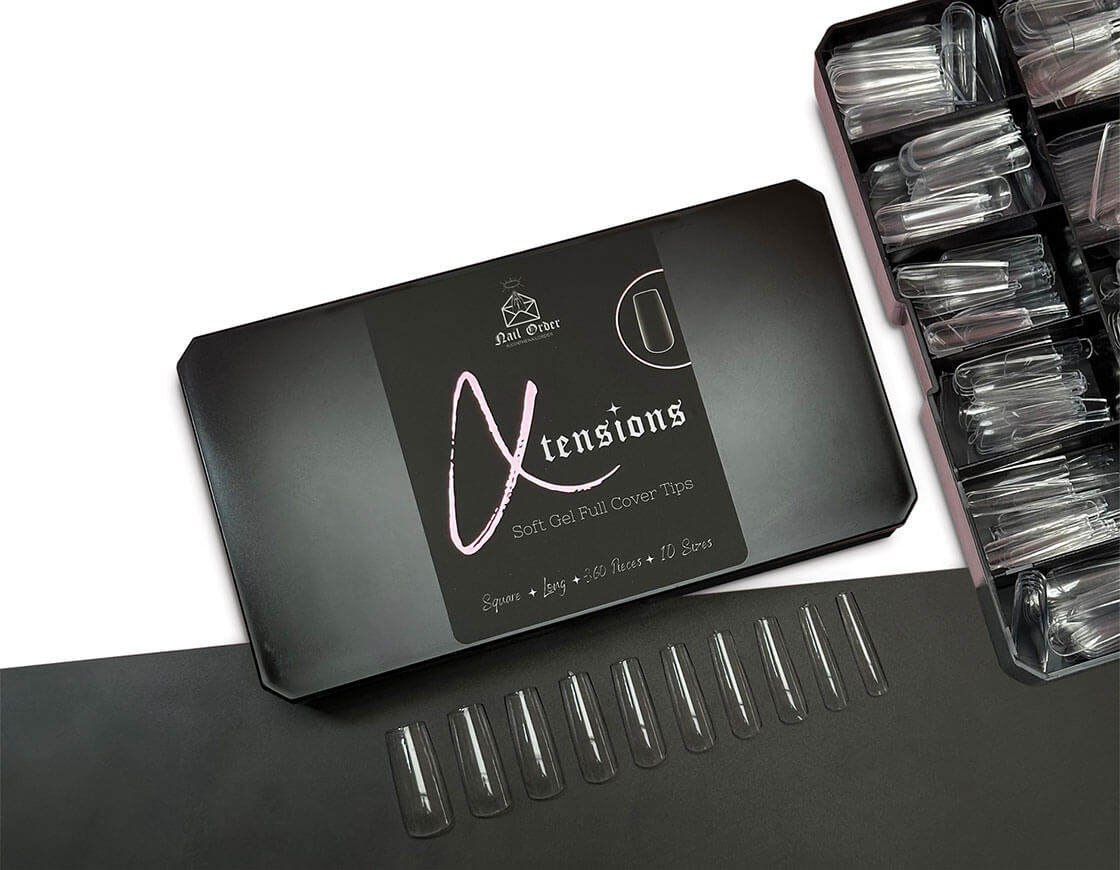 Nail Order square full cover tips, long (360) - Ellisons