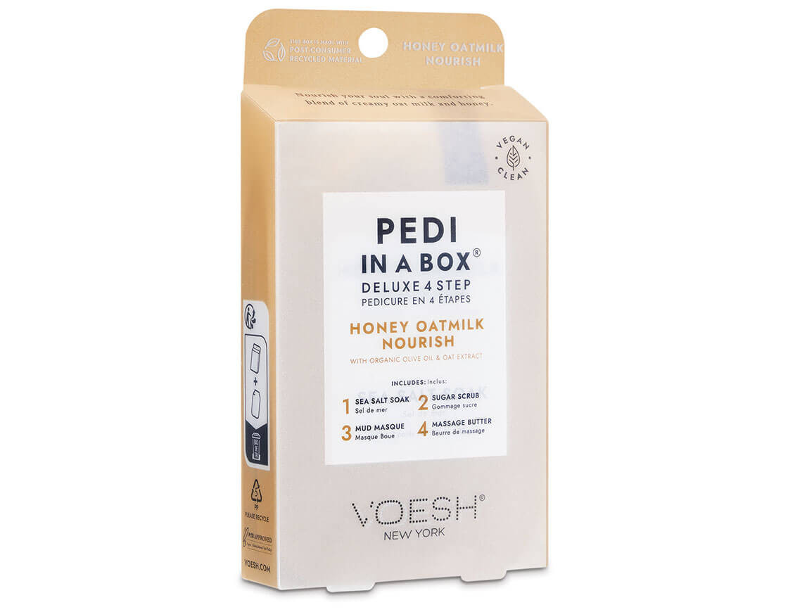 VOESH pedi in a box 4 step, honey oatmilk nourish