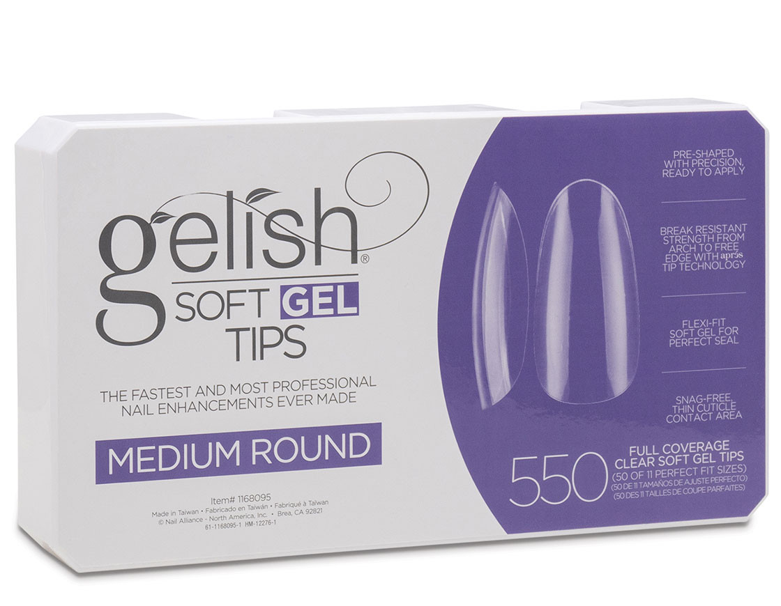Gelish Soft Gel Tips, Medium Round, 550 Pack | Ellisons