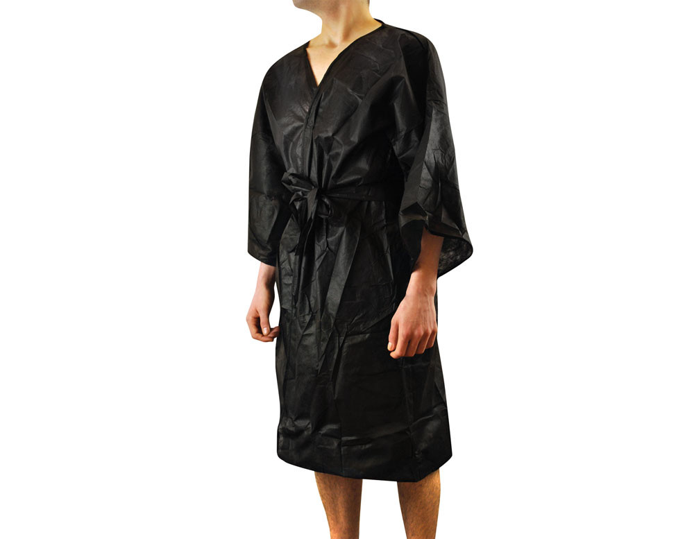 Beauty Essentials disposable robe, black - Ellisons