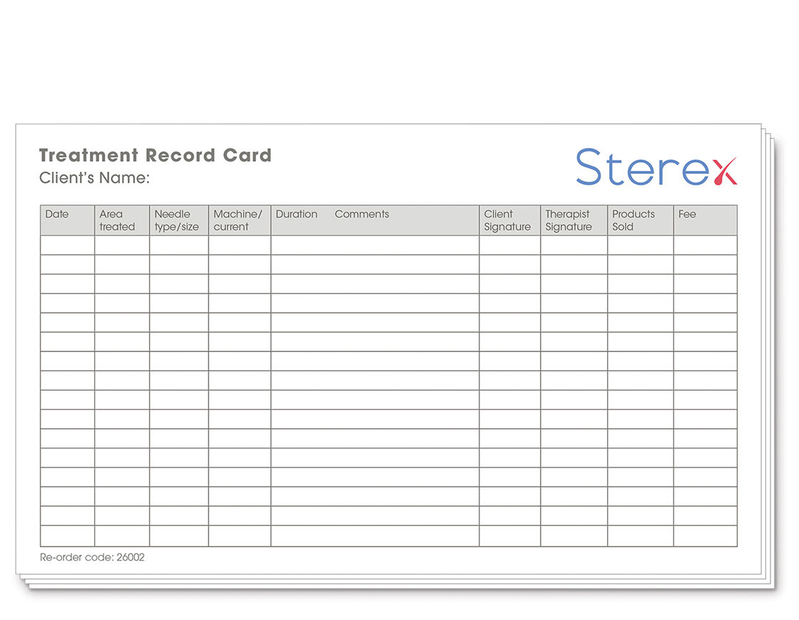 Sterex treatment record cards (25) - Ellisons