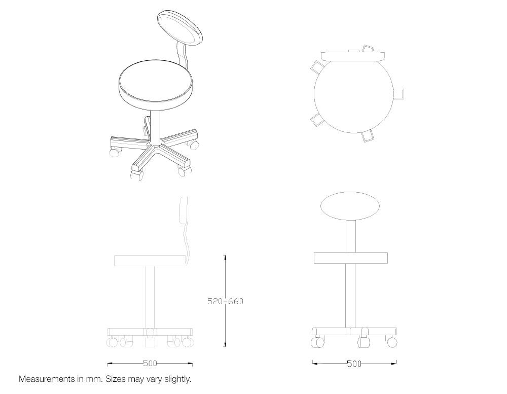 REM Cutting salon stool, white - Ellisons