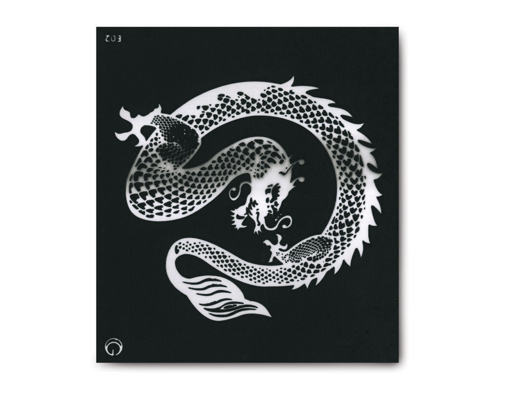 G body art stencil, dragon (2) - Ellisons