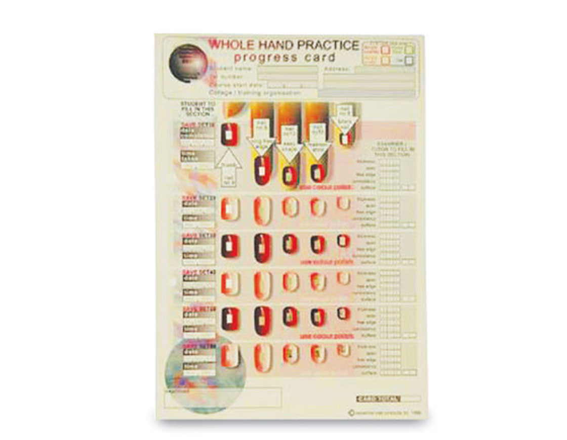 Nail Trainer progress card, whole hand - Ellisons
