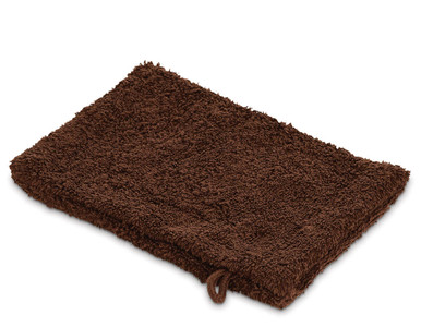 Facial towelling wash mitt, brown - Ellisons