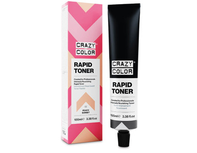 Crazy Color rapid toner 100ml, peach sorbet - Ellisons