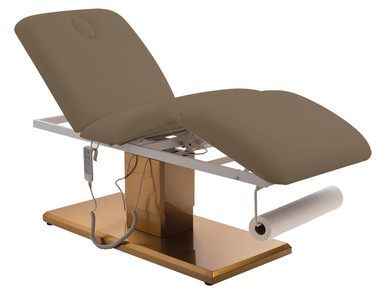 Esthetix Aria electric couch, Cappuccino/Gold | Ellisons