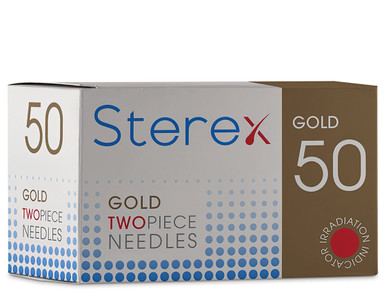 Sterex needles gold two piece F4G regular (50) - Ellisons