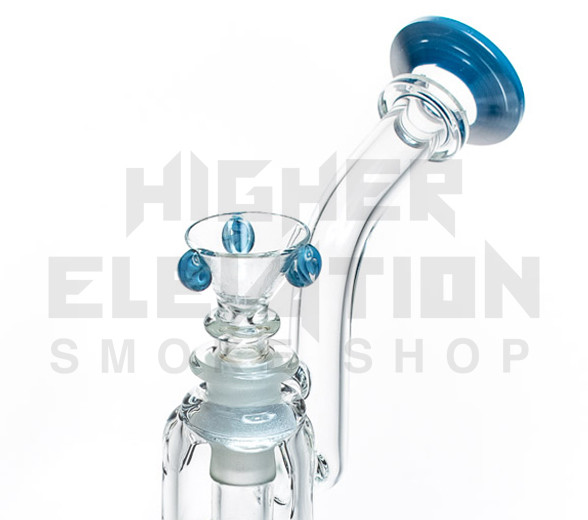 HVY 12" 38Mil Colored Wave Beaker Bubbler w/ 6 Arm Downstem (assorted ...