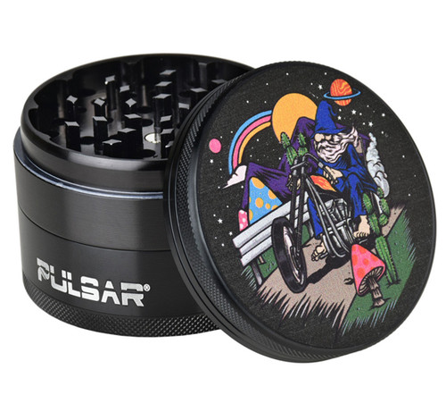 2.5" 4-Piece Grinder by Pulsar - Trippy Wizard - Higher Elevation