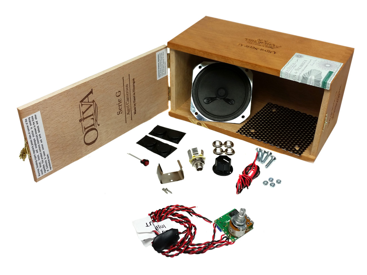 Cigar Box Guitar Amplifier KIT with All-wood box & Pre-wired Leads ...