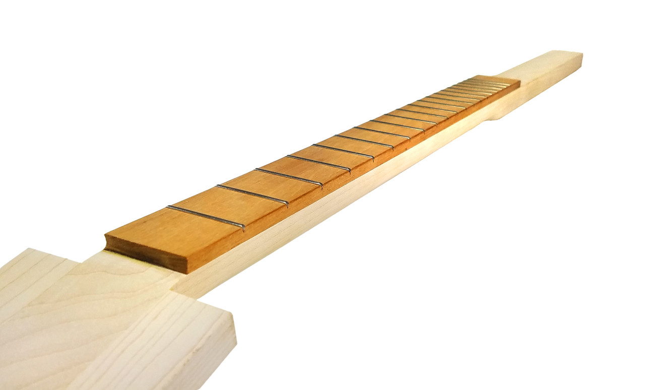 Premium 25-inch Scale Cigar Box Guitar Neck - Hard Maple with Mahogany ...