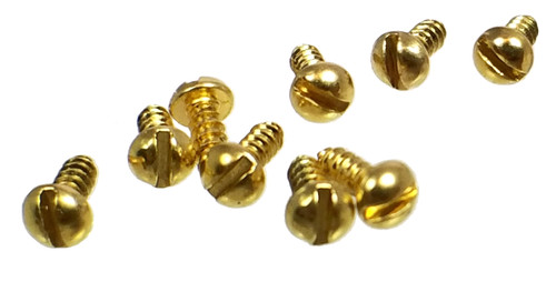 100pc. #2 x 1/4" Gold (Brass-plated) Round-head SLOTTED Screws - C. B ...
