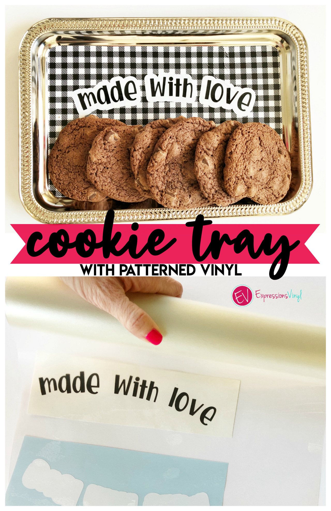 Buffalo Check vinyl cookie tray - Expressions Vinyl