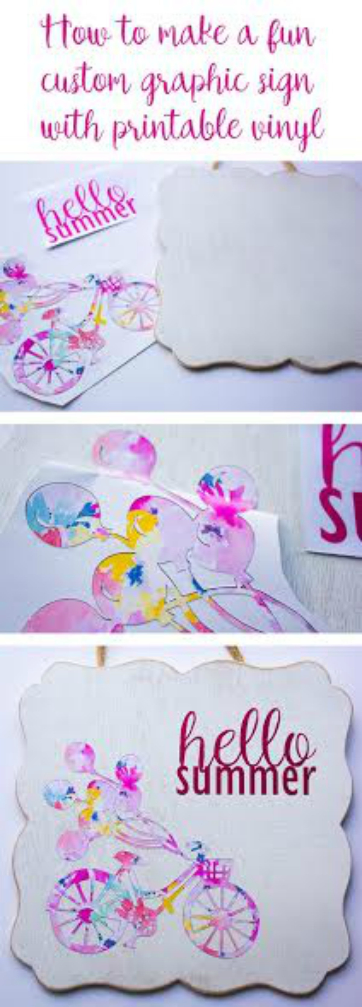Hello Summer Sign with Printable Vinyl - Expressions Vinyl