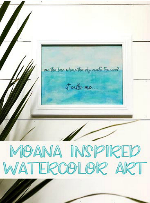 Moana inspired watercolor art - Expressions Vinyl