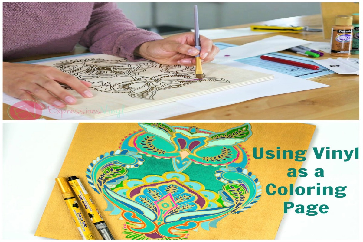 How to Use Adhesive Vinyl as a Coloring Page on Wood - Expressions Vinyl