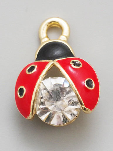 Ladybug Rhinestone Bra Pendant