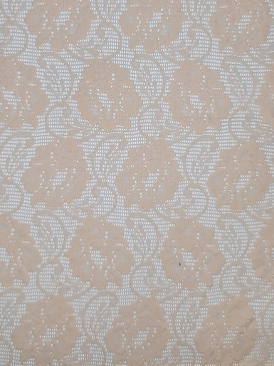 Apricot stretch lace fabric