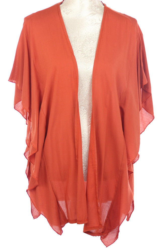 Victoria ruffled side cape - plain colour rust - Adore Collection