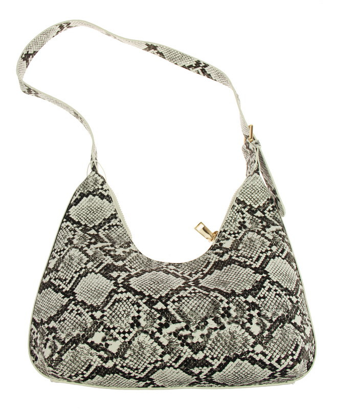 snake skin pattern black and white hand bag bag - Adore Collection