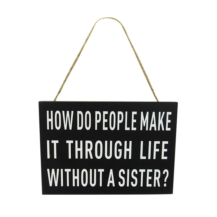 How do people make it through life without a sister? - hanging sign ...