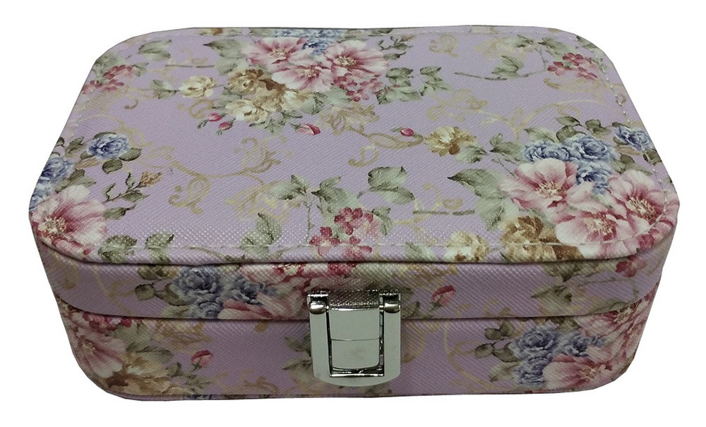 Pink with floral pattern jewellery box - small - Adore Collection