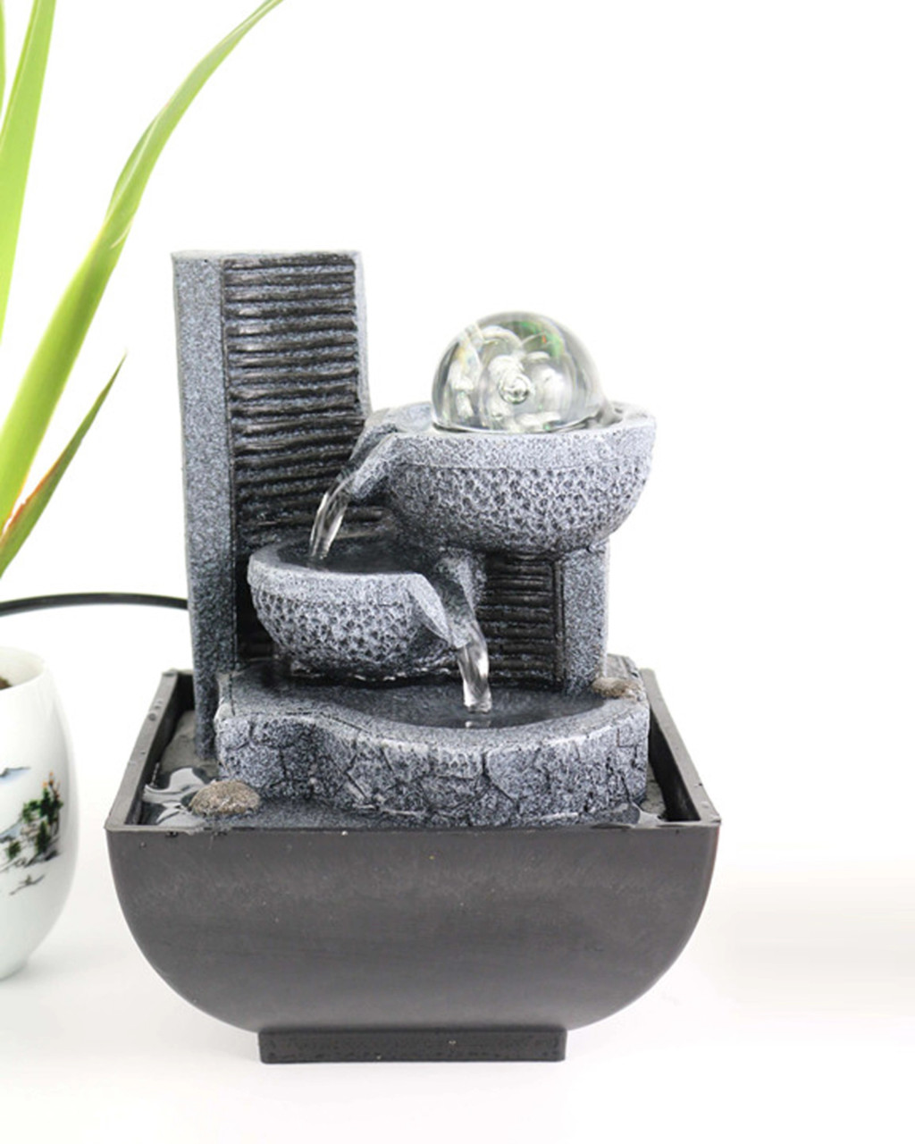 Bowls and spinning ball desktop water feature - Adore Collection