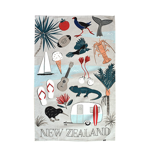 NZ Tea Towel - Kiwi Tour - Adore Collection