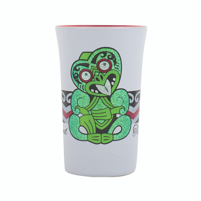 Shot glass - Tiki on grey with Maori design - Adore Collection