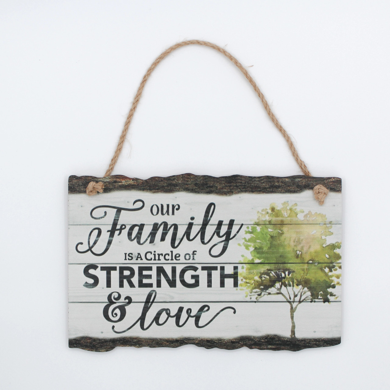 Our family is a circle of strength and love - wooden hanging sign ...