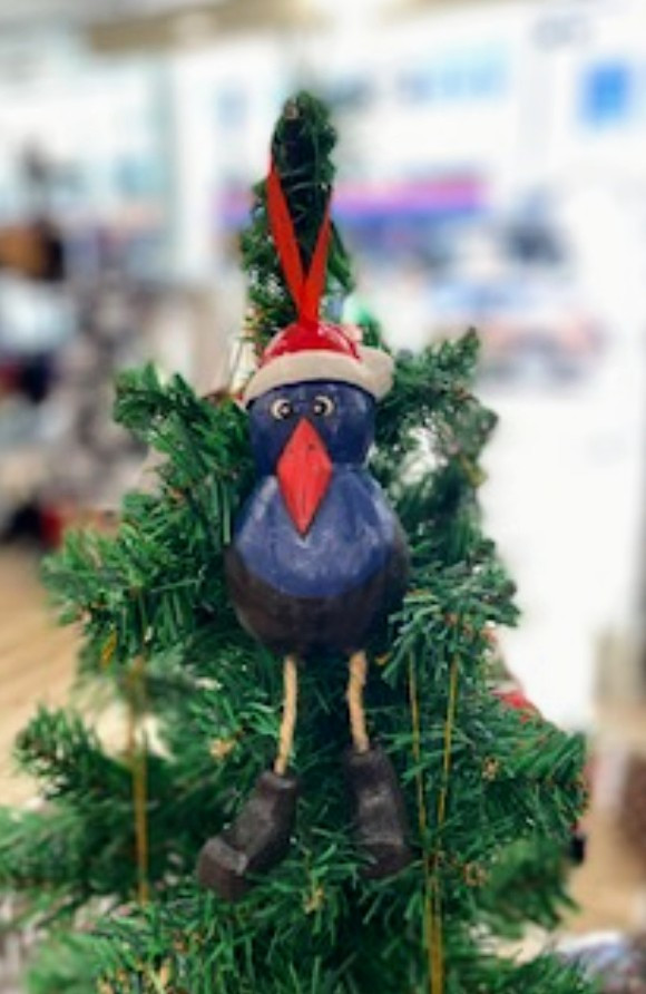 Christmas Pukeko Dangling Legs 10 cm - Adore Collection