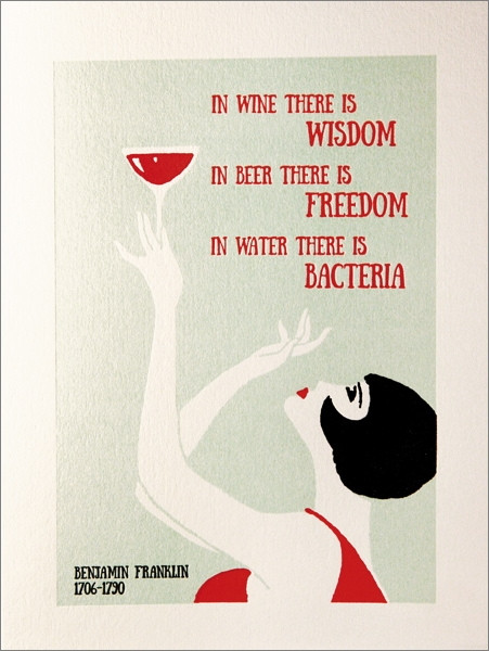 Greeting card - 'In wine there is wisdom,in beer there is freedom, in ...