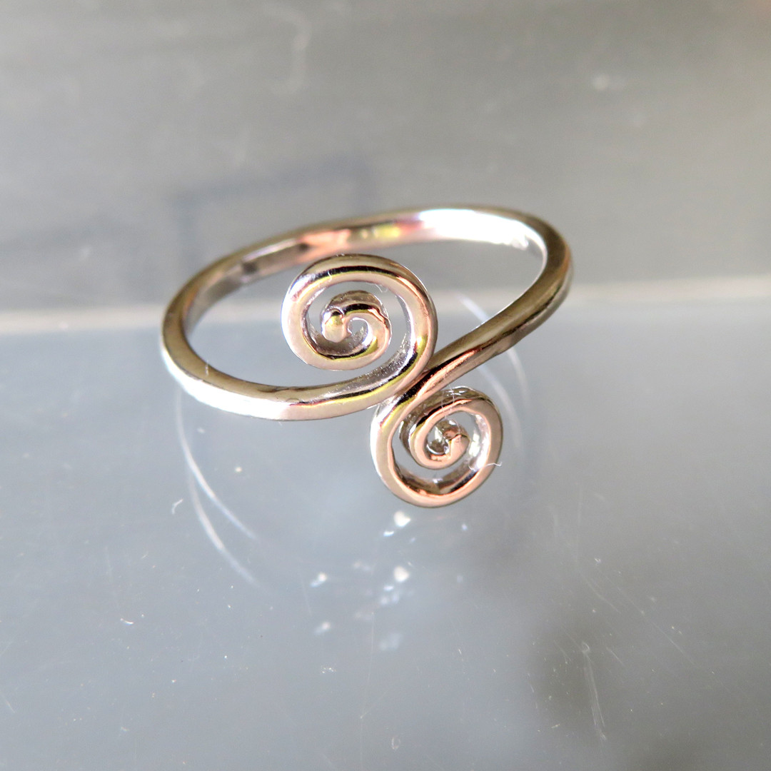 Double Koru Sterling Silver Ring - Adore Collection