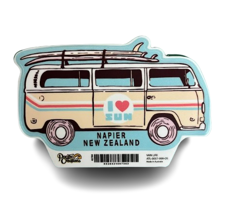 I love Sun Surf van Life sticker with Napier new Zealand - Adore Collection