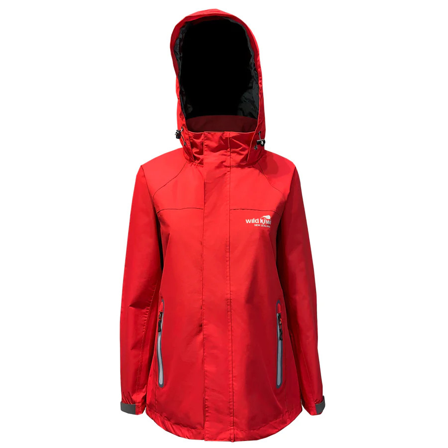Red women's waterproof rain jacket - Adore Collection