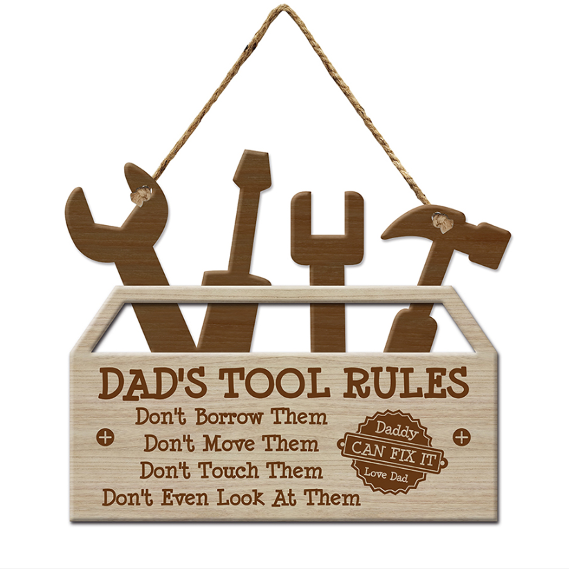 Dad's tool rules - Hanging sign - Adore Collection