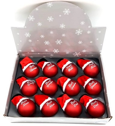 Christmas bauble with hat - assorted designs - Adore Collection