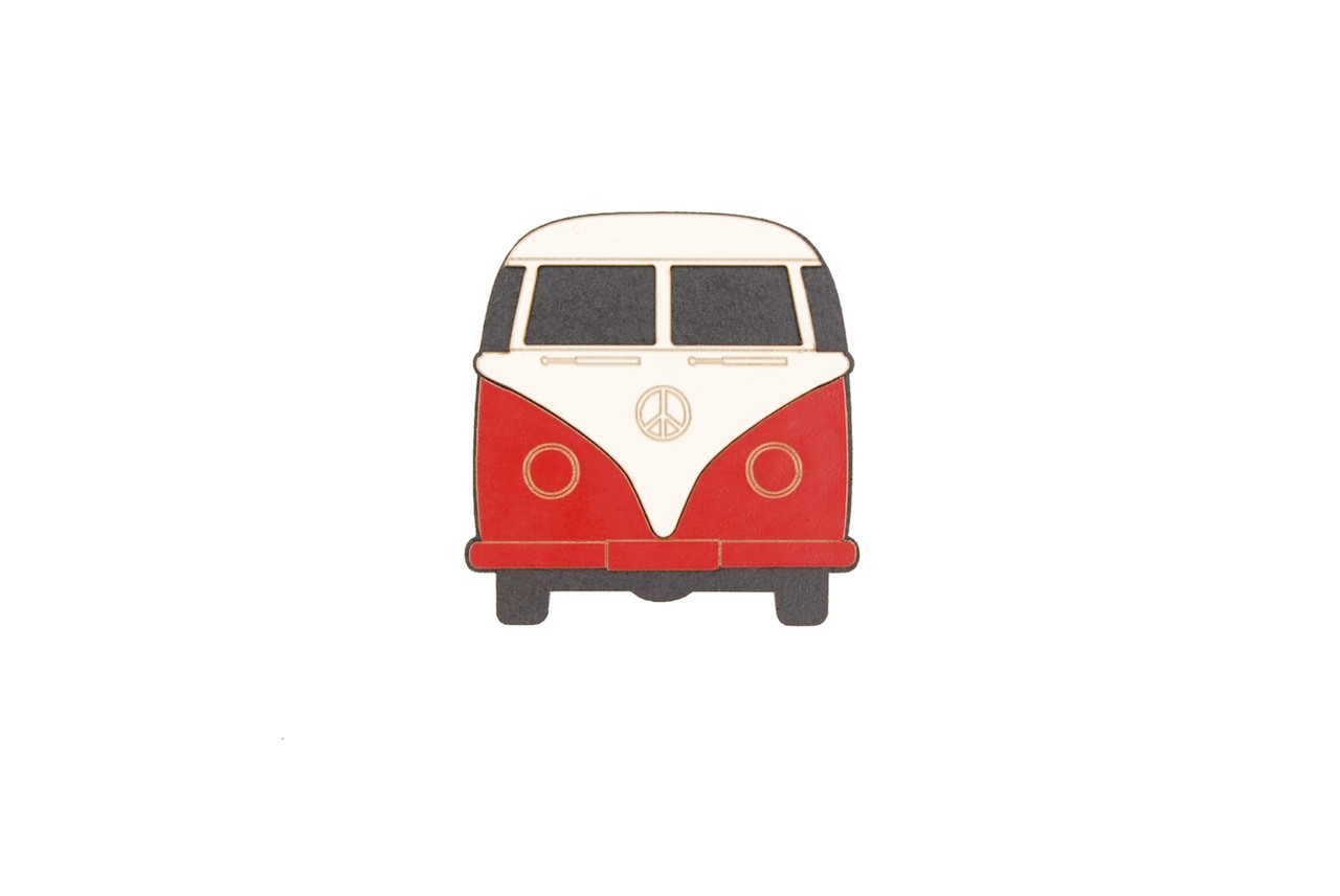Handcrafted red Kombi van magnet - Adore Collection