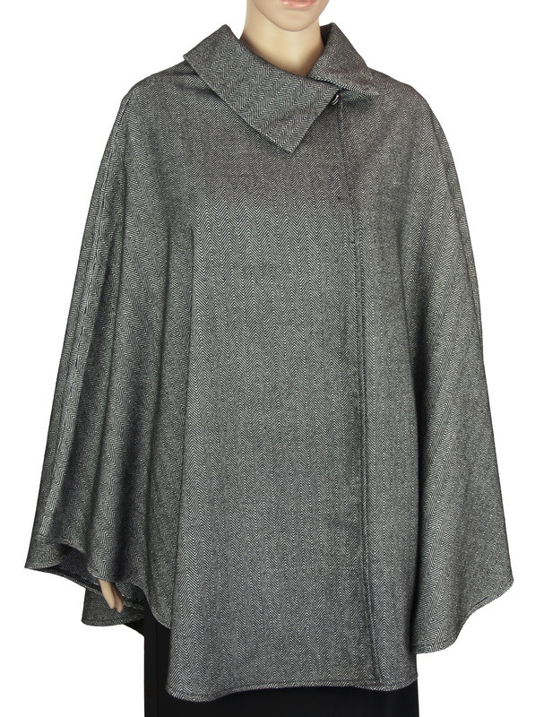 Black and white chevron pattern foldover cape - Adore Collection