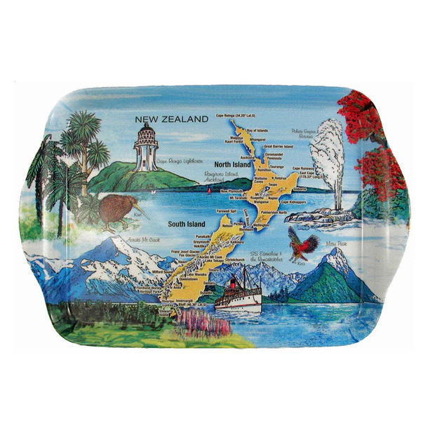 Decorative Melamine Tray New Zealand Map - Adore Collection