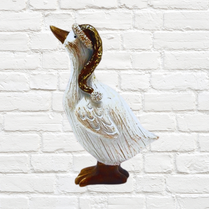 Cream Duck With Christmas Hat - Adore Collection